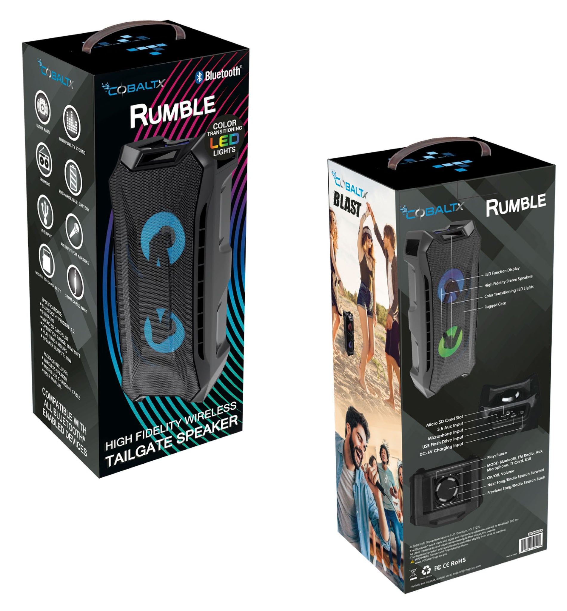 Rumble Bluetooth Tailgate Speaker Ultra Bass Party Speaker – CobaltX